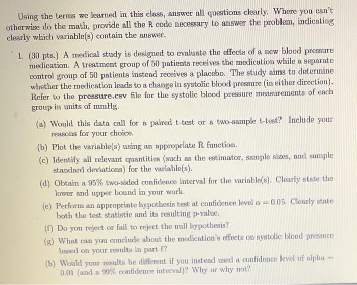 Using the terms we learned in this class, answer all | Chegg.com