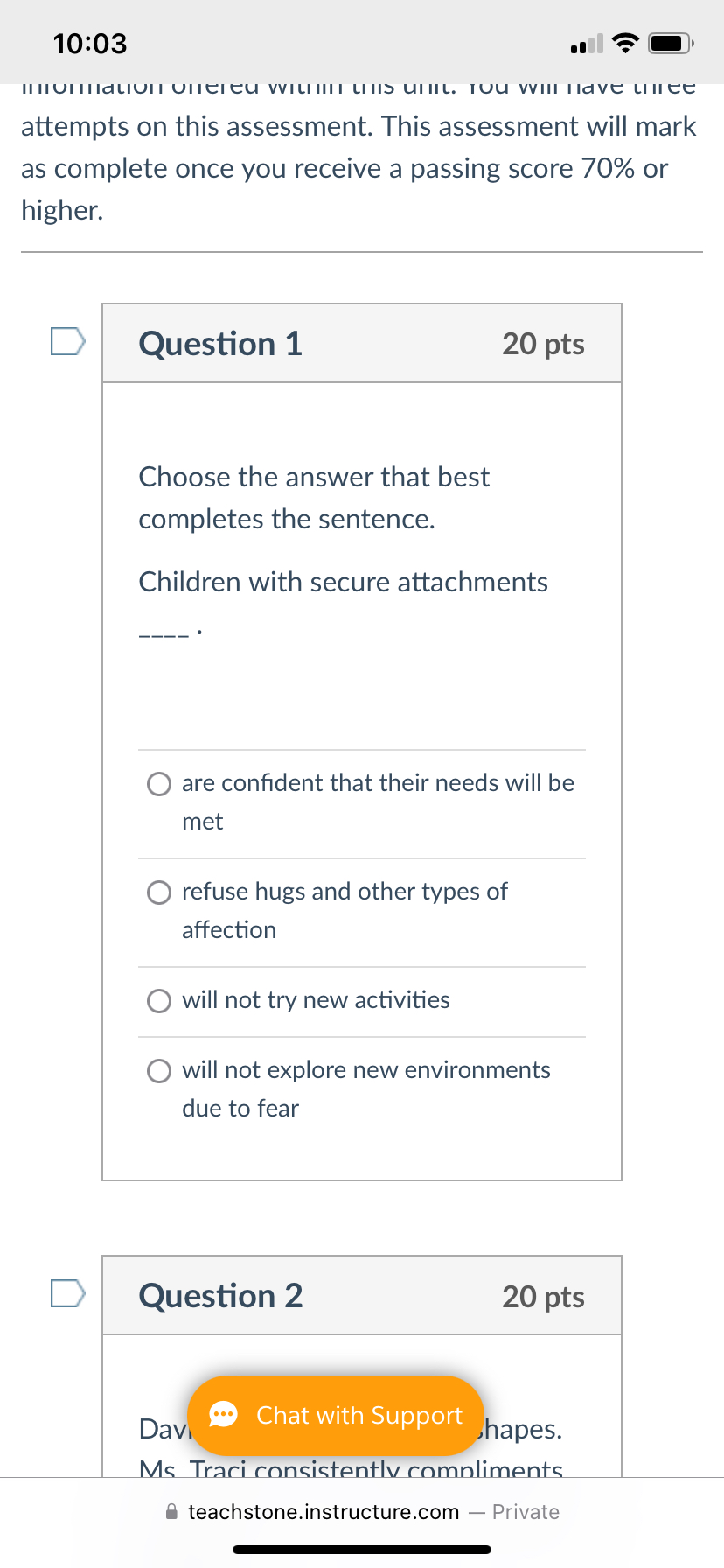 Solved Question 120 ﻿ptsChoose the answer that best | Chegg.com