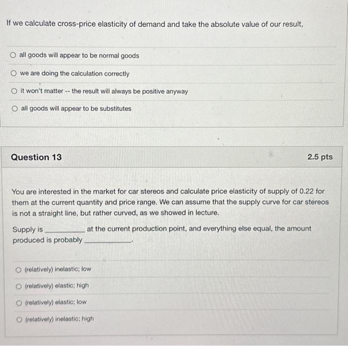 Solved If we calculate cross-price elasticity of demand and | Chegg.com