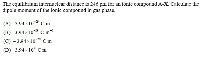 Solved The equilibrium internuclear distance is 246 pm for | Chegg.com