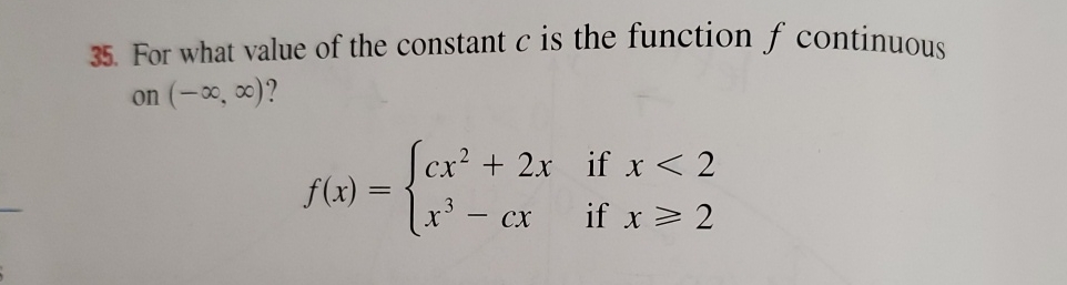 Solved For what value of the constant c ﻿is the function f | Chegg.com