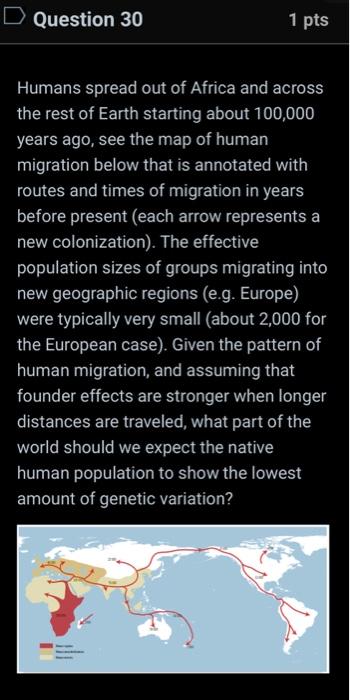 Humans spread out of Africa and across the rest of | Chegg.com