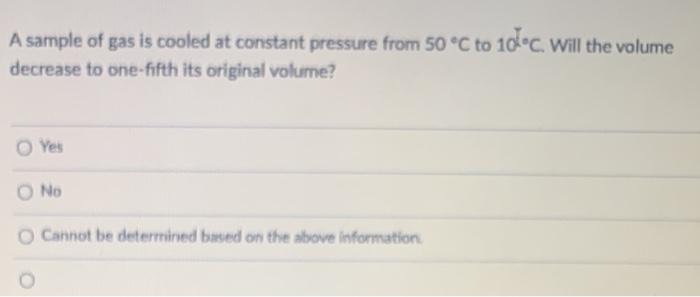 Solved A sample of gas is cooled at constant pressure from | Chegg.com
