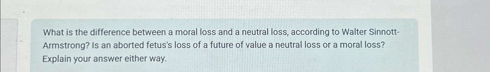 Solved What is the difference between a moral loss and a | Chegg.com