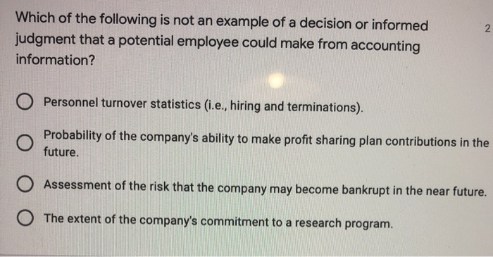 Solved Which of the following is not an example of a | Chegg.com