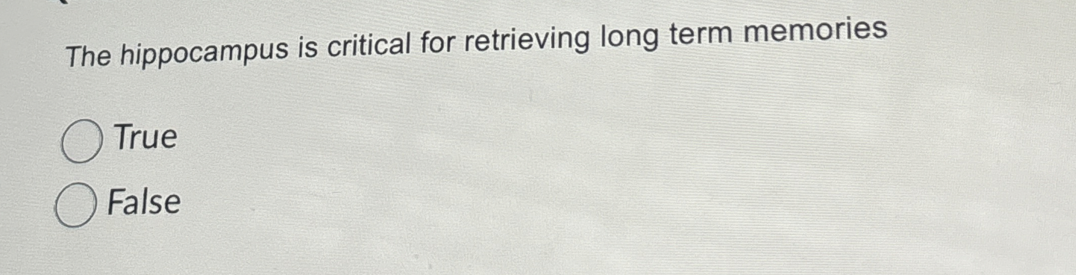 Solved The hippocampus is critical for retrieving long term | Chegg.com