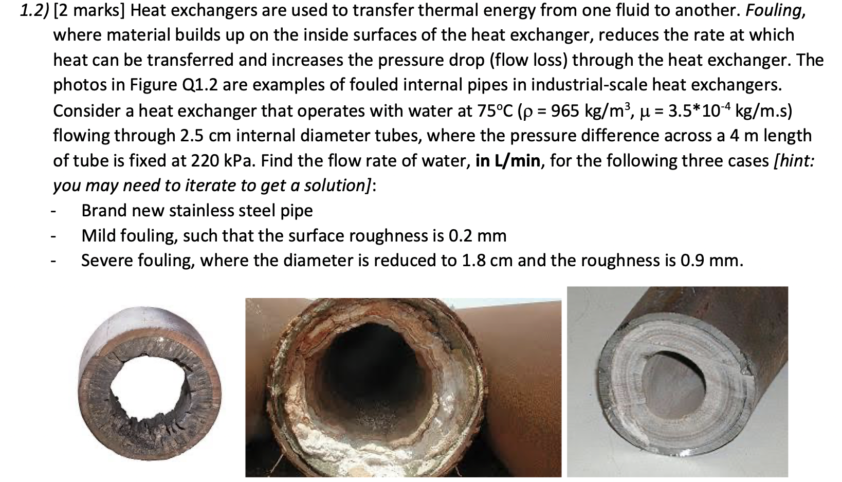 Solved 1.2) [2 ﻿marks] ﻿Heat exchangers are used to transfer | Chegg.com
