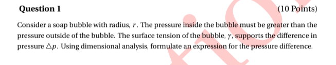 Solved Consider a soap bubble with radius, r. The pressure | Chegg.com