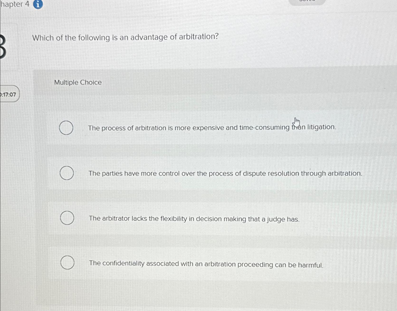 Solved hapter 4 ﻿iWhich of the following is an advantage of | Chegg.com