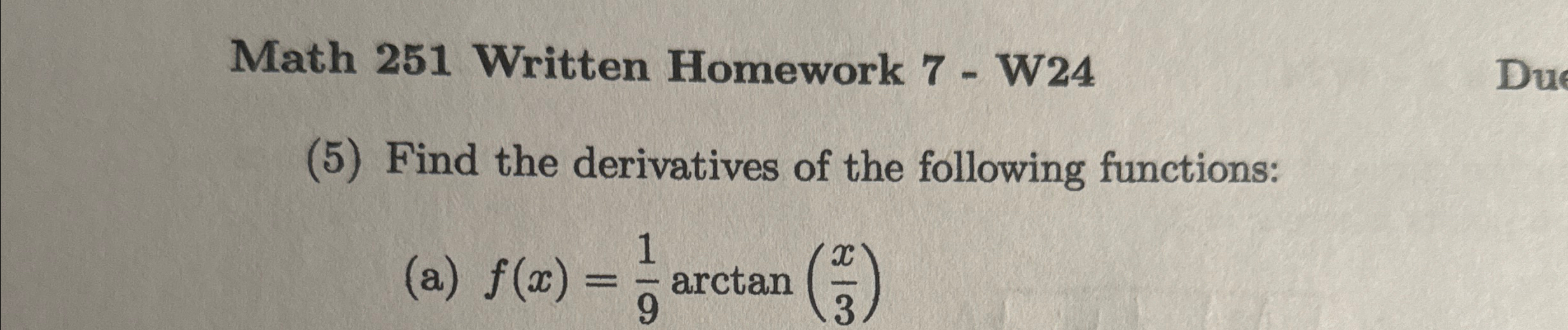 Solved Math 251 ﻿Written Homework 7 - ﻿W24(5) ﻿Find the | Chegg.com