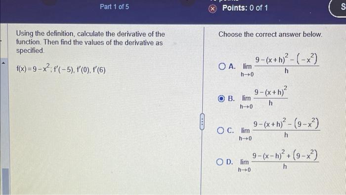 Solved Using the definition, calculate the derivative of the | Chegg.com