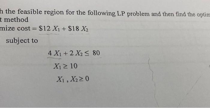 the feasible region for the following LP problem and | Chegg.com