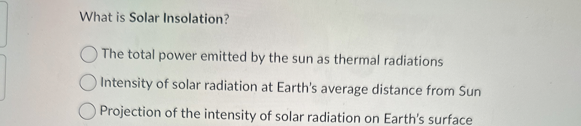 Solved What is Solar Insolation?The total power emitted by | Chegg.com