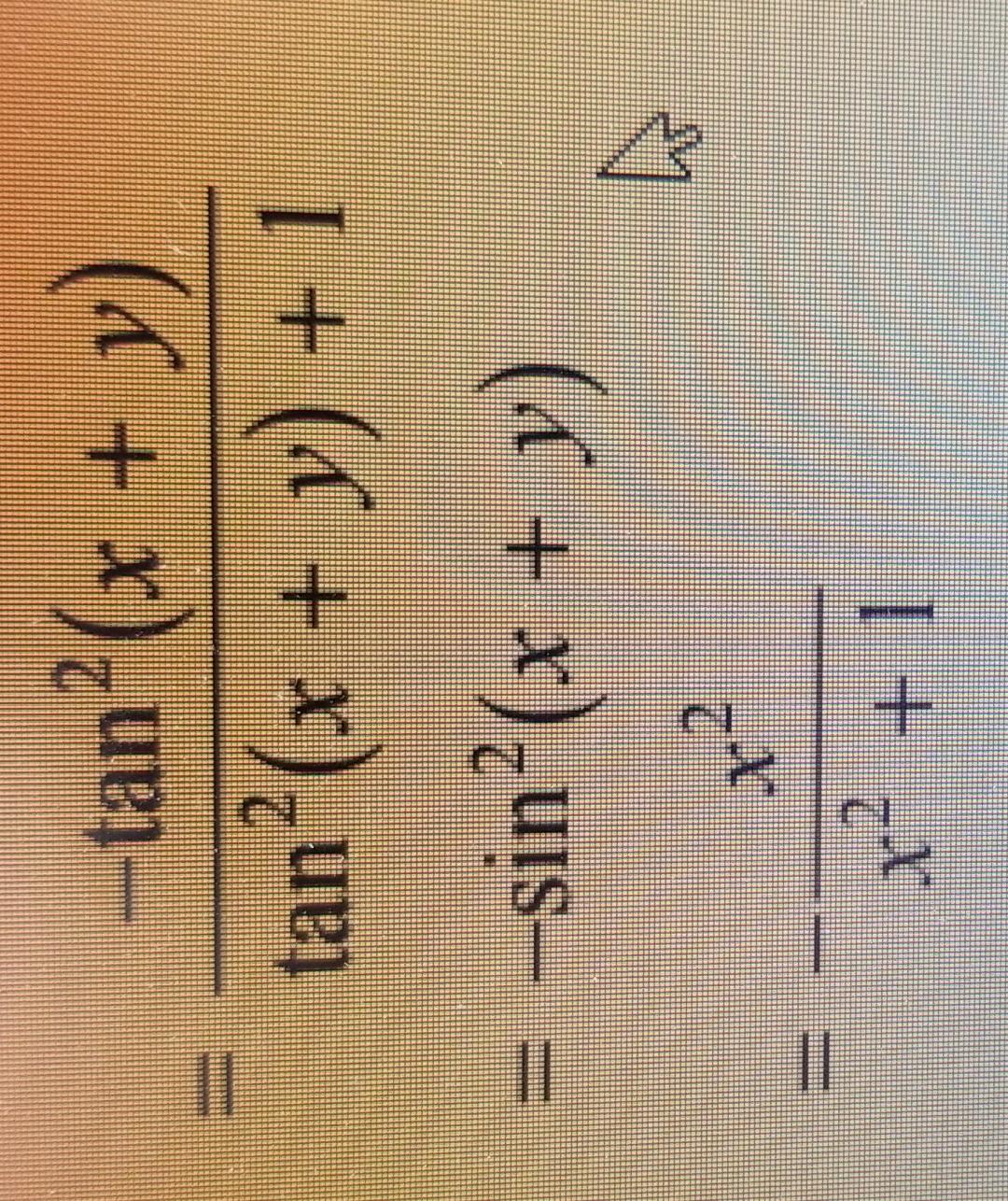 =tan2(x+y)+1−tan2(x+y) =−sin2(x+y) =−x2+1x2 | Chegg.com
