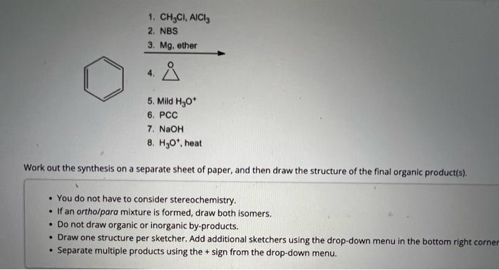Solved Work out the synthesis on a separate sheet of paper, | Chegg.com