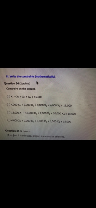 Solved Part 4 Integer Linear Optimization Model The Sunrise | Chegg.com