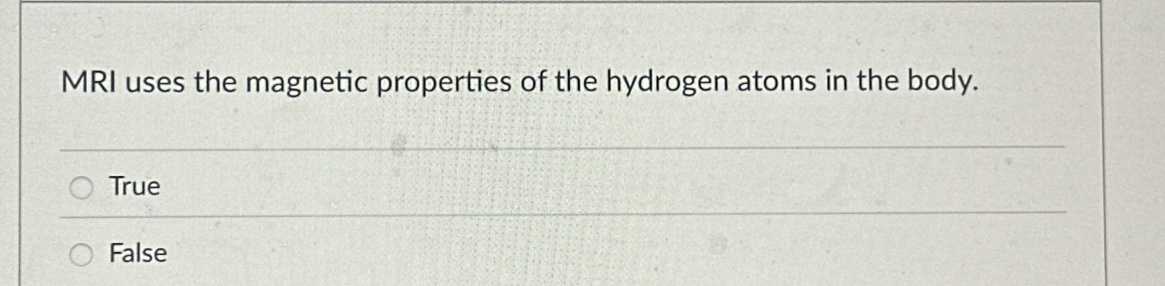 Solved MRI uses the magnetic properties of the hydrogen | Chegg.com