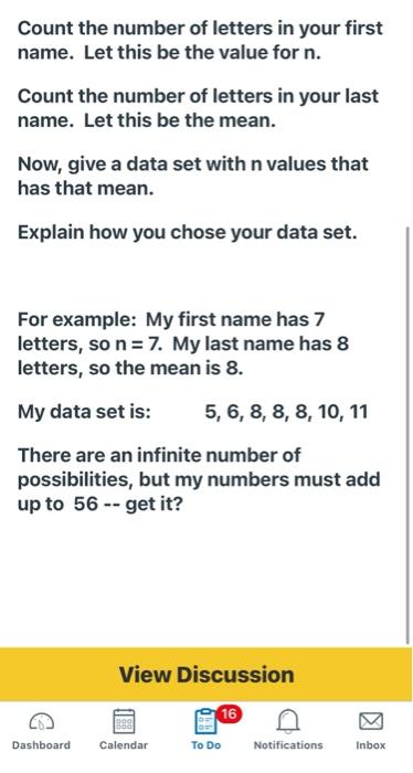 Solved Count the number of letters in your first name. Let | Chegg.com