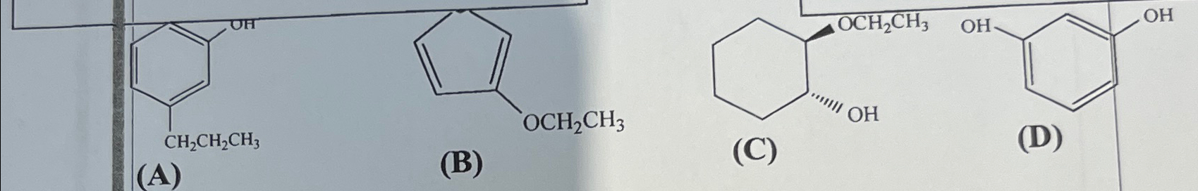 Solved (A)(B)(C)(D)List the IUPAC name for each stucture | Chegg.com