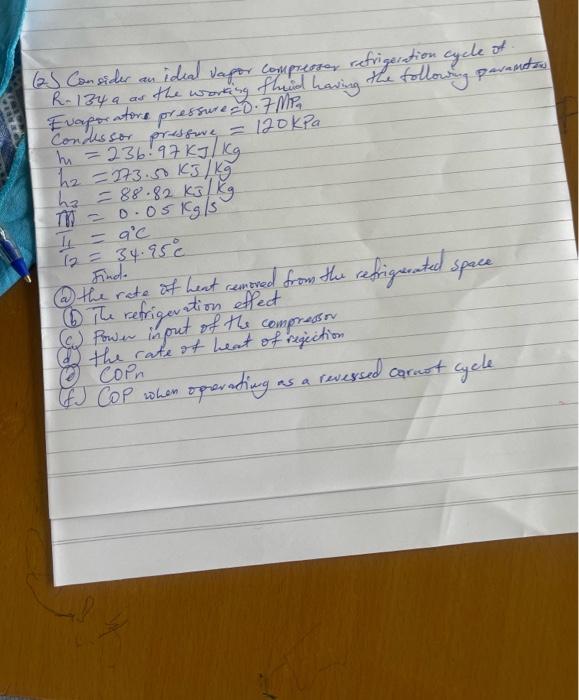 Solved 25 Consider an idial vafor compreasor refrigerstion | Chegg.com