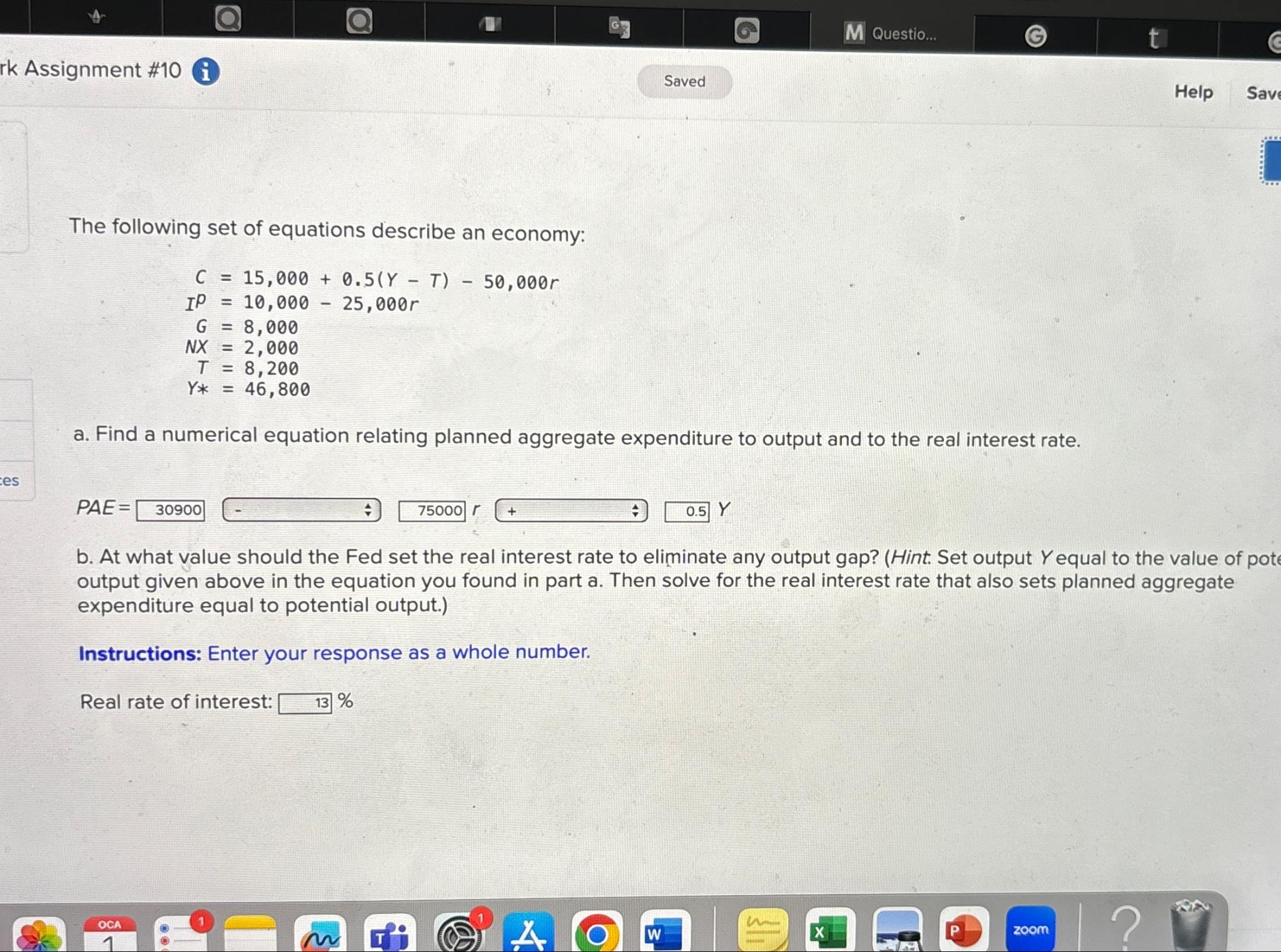 Solved The following set of equations describe an | Chegg.com