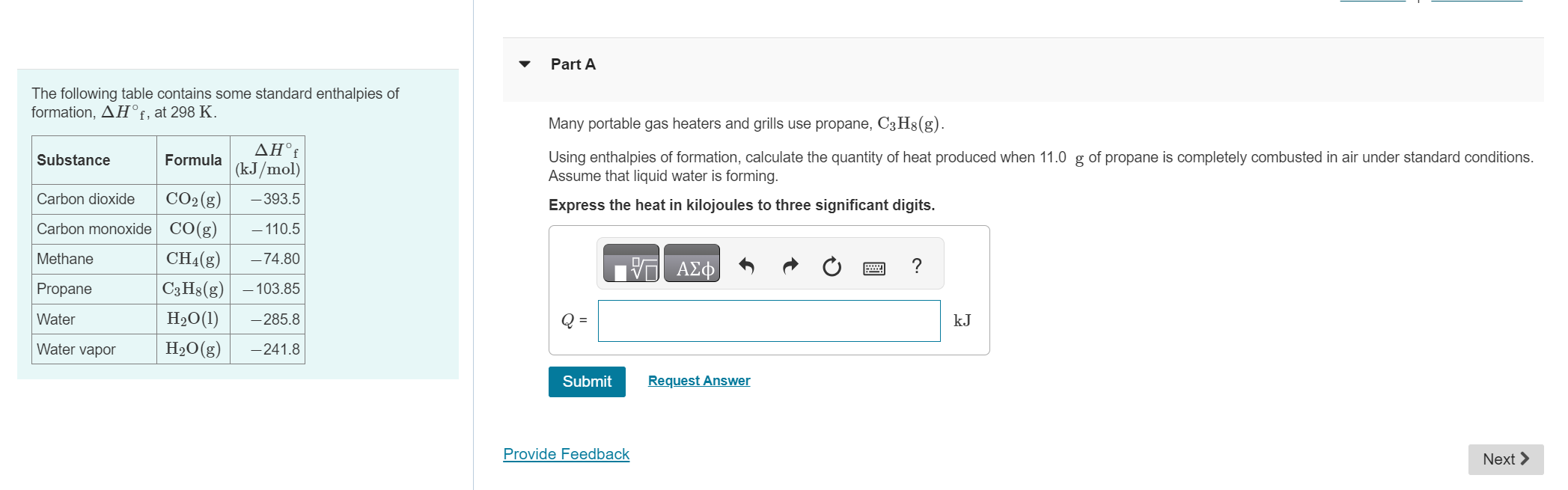 Solved The following table contains some standard enthalpies | Chegg.com