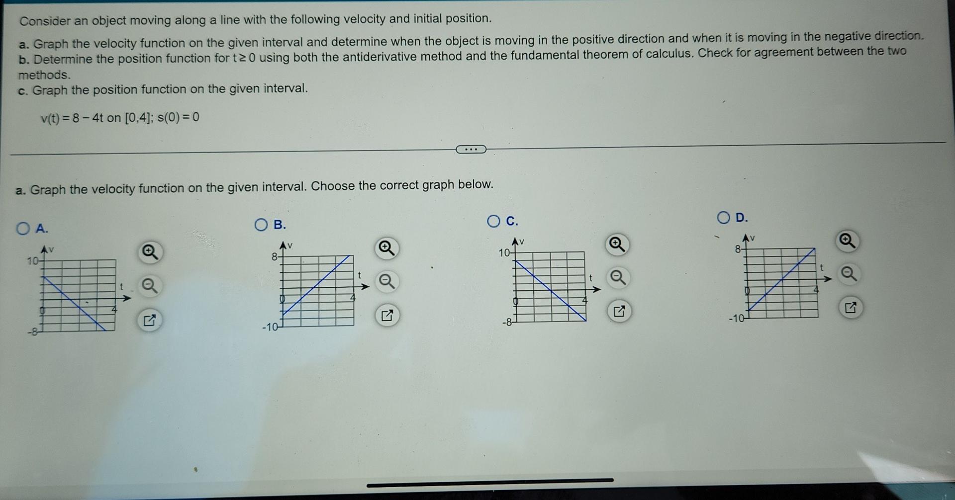 Solved Consider an object moving along a line with the | Chegg.com