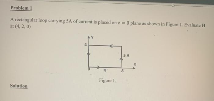 Solved Problem 1 A rectangular loop carrying 5A of current | Chegg.com