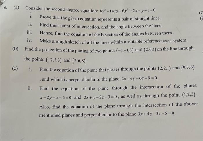 Solved (a) Consider the second-degree equation: | Chegg.com