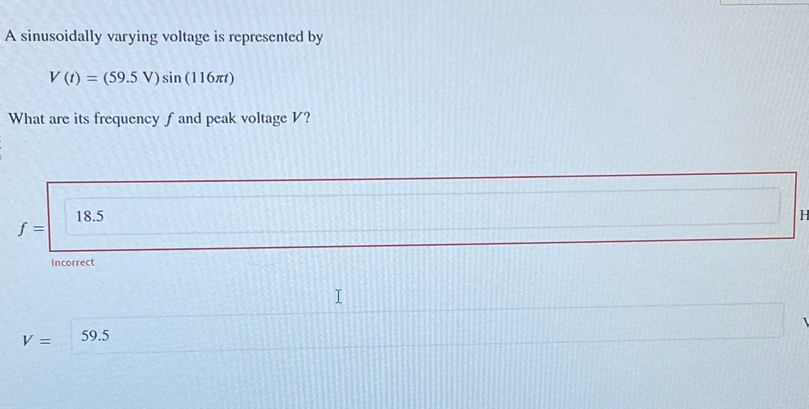 Solved A sinusoidally varying voltage is represented | Chegg.com