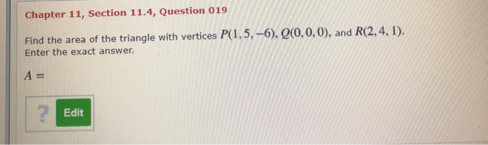 Solved Chapter 11, Section 11.4, Question 019 Find the area | Chegg.com