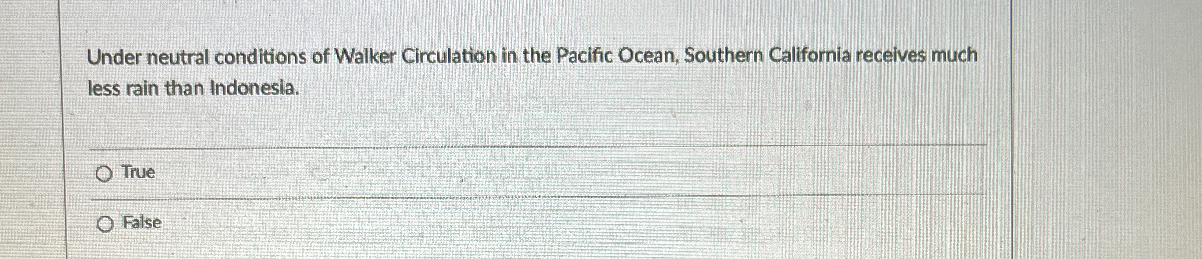 Solved Under neutral conditions of Walker Circulation in the | Chegg.com