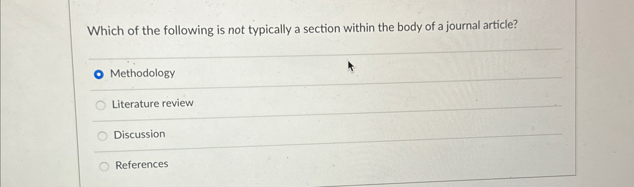 Solved Which of the following is not typically a section | Chegg.com