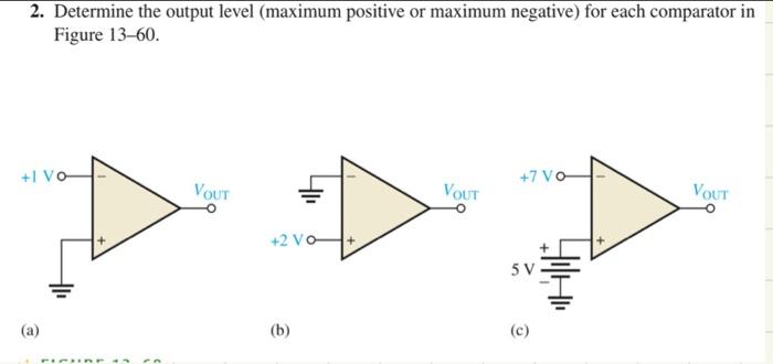Solved 2. Determine the output level (maximum positive or | Chegg.com