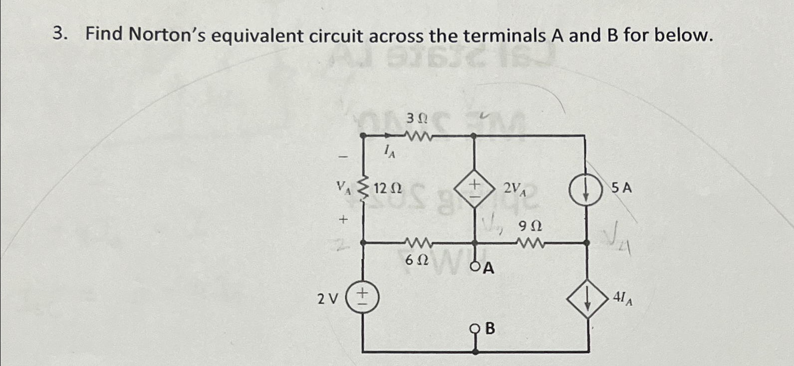 Solved Find Norton's equivalent circuit across the terminals | Chegg.com