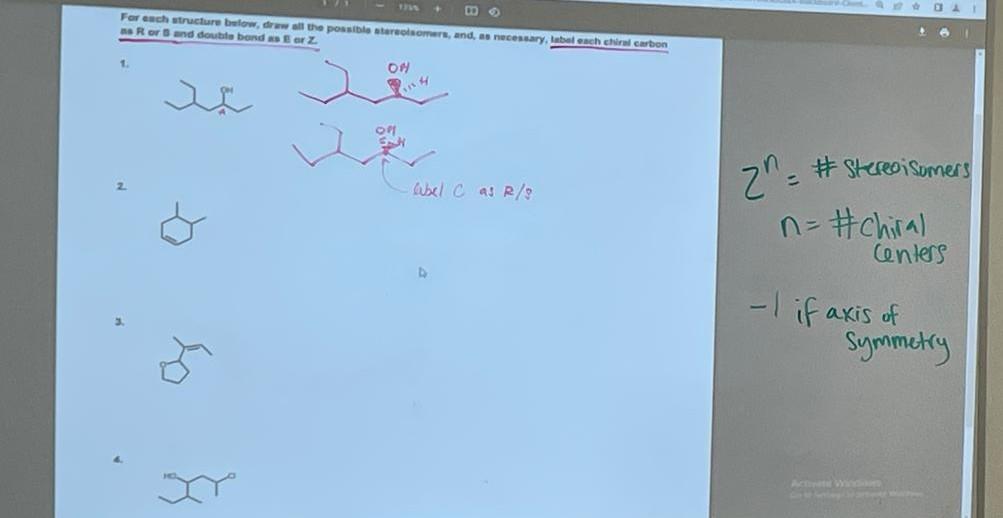 Solved For each structure below, draw all the possible | Chegg.com