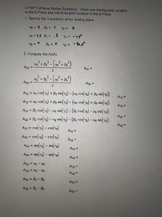 Solved I Need Someone To Write On Matlab These Given Values