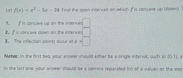 Solved Let f(x)=2x2+31. Find the open intervals on which f | Chegg.com