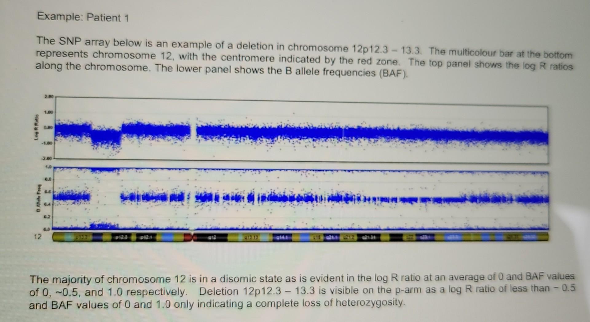 Example: Patient 1 The SNP array below is an example | Chegg.com