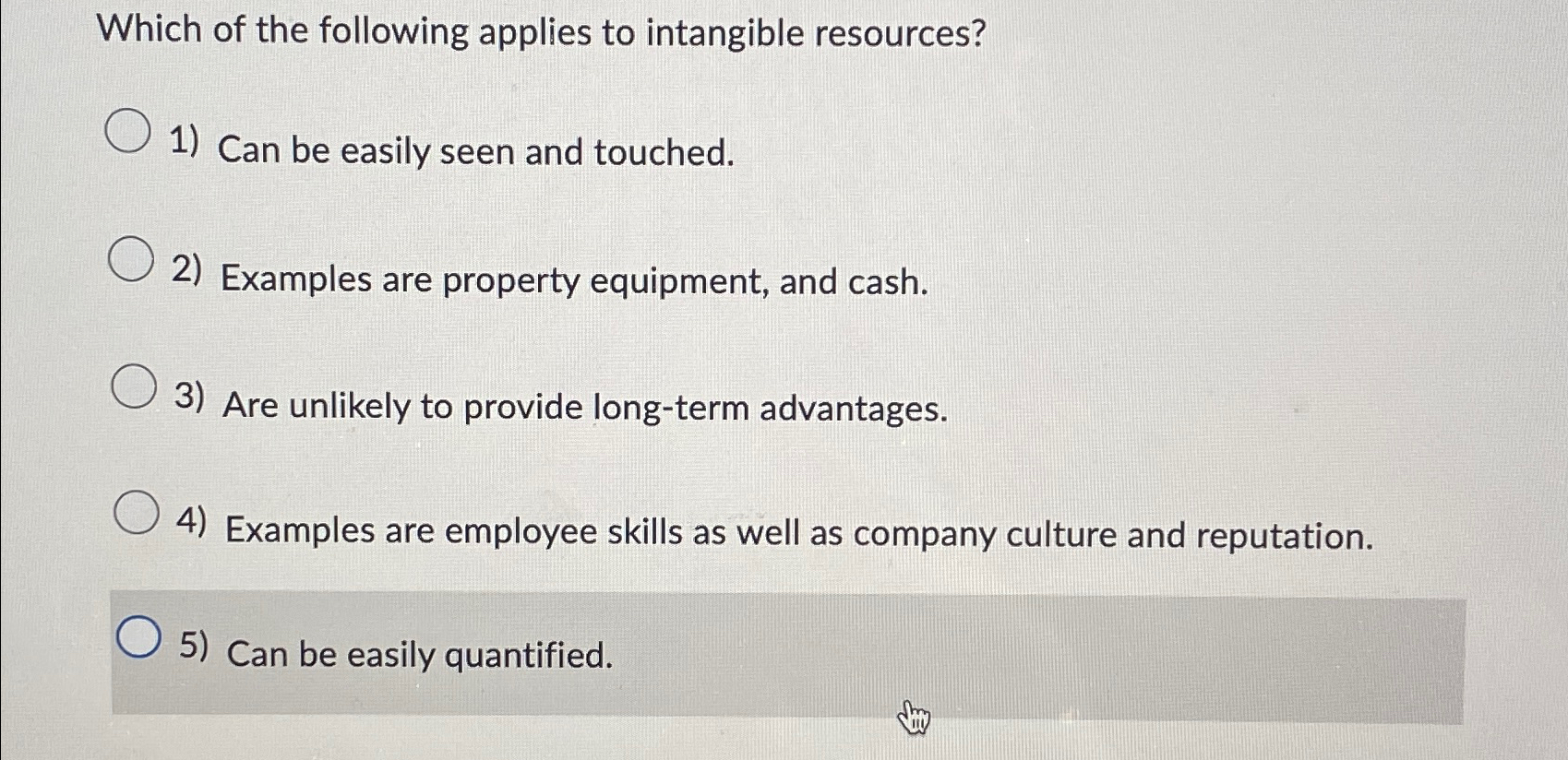Solved Which of the following applies to intangible | Chegg.com
