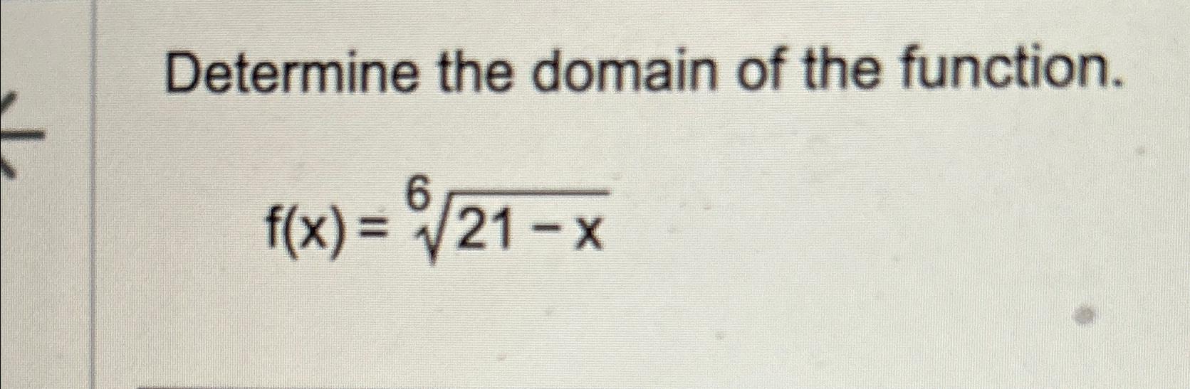 Solved Determine the domain of the function.f(x)=21-x6 | Chegg.com