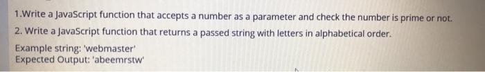 Solved 1.Write a JavaScript function that accepts a number | Chegg.com