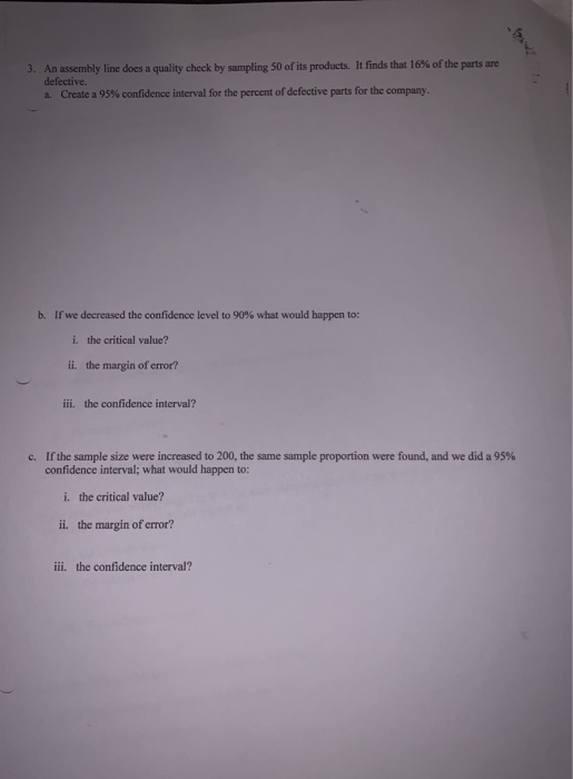 Solved Name: AP Stats Worksheet: Confidence intervals with | Chegg.com