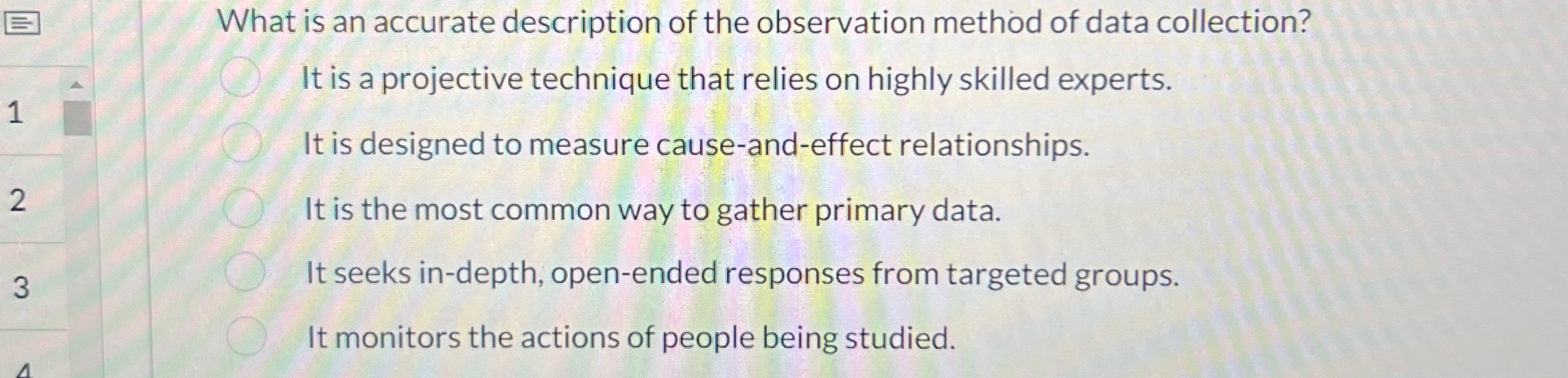 Solved What is an accurate description of the observation | Chegg.com