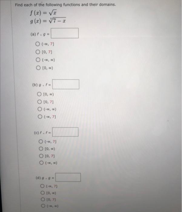 Solved Find each of the following functions and their | Chegg.com