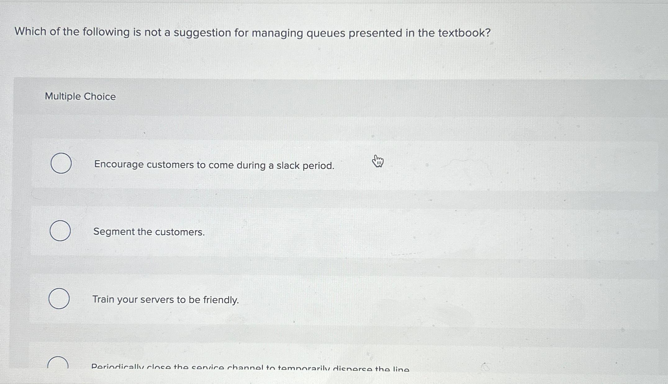 Solved Which of the following is not a suggestion for | Chegg.com
