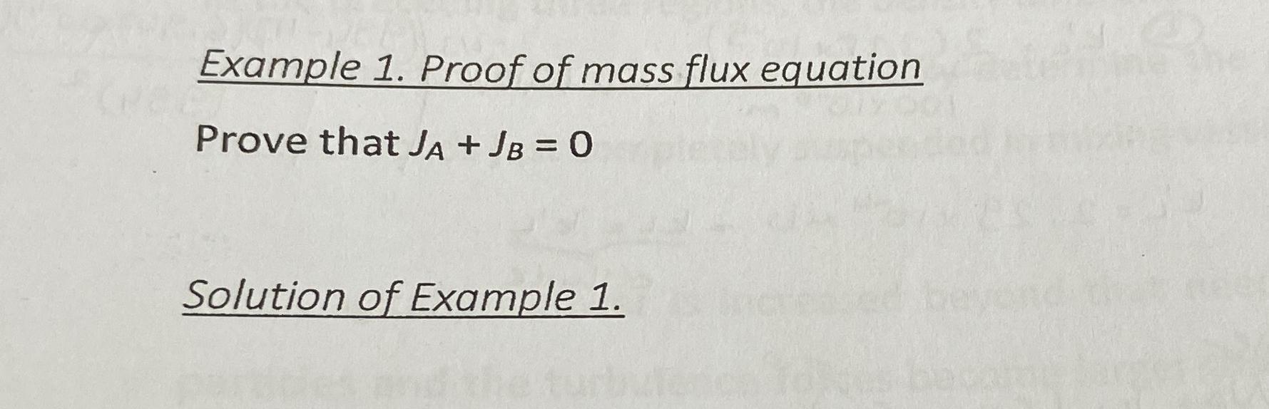 Solved Example 1. ﻿Proof of mass flux equationProve that | Chegg.com