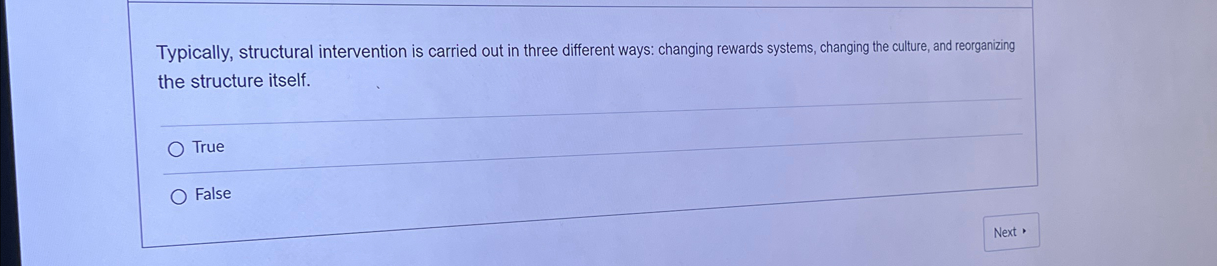 Solved Typically, structural intervention is carried out in | Chegg.com
