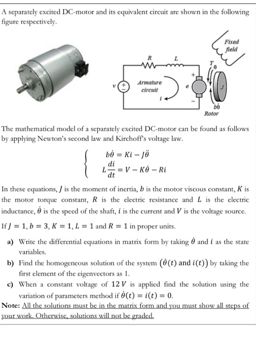 Solved A separately excited DC-motor and its equivalent | Chegg.com