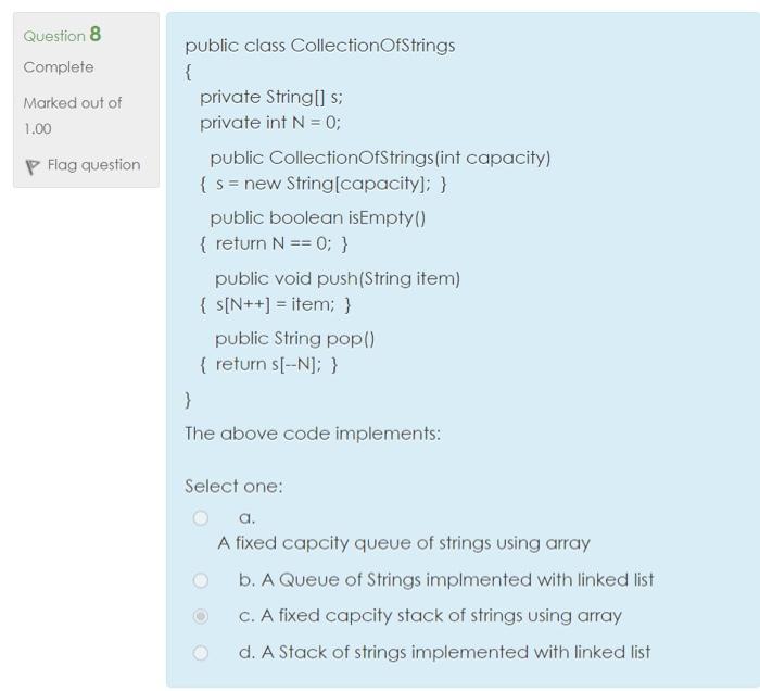 Solved Question 1 Complete A linked list implemented queue | Chegg.com